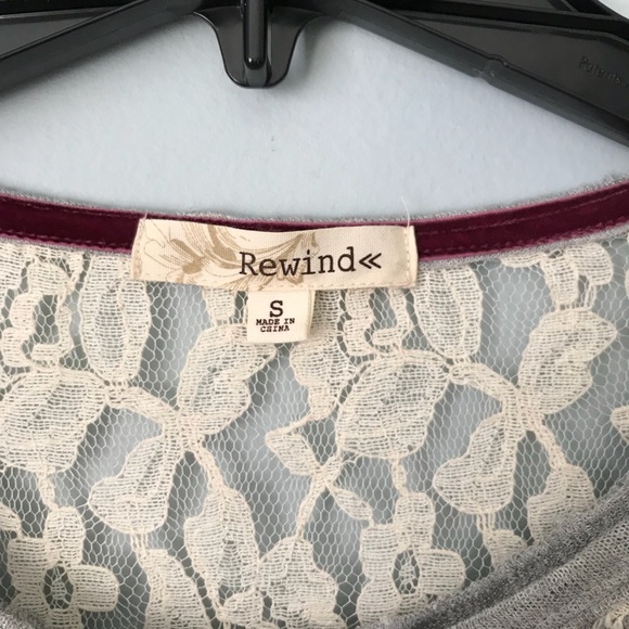 Rewind | Tops | Rewind Gray Lace Top | Poshmark